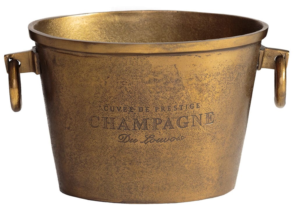 Champagne Bucket Small Antique Brass | Johnston Imports